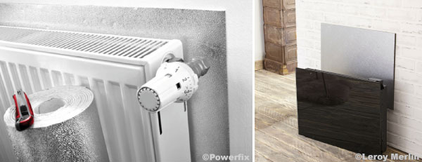 Comment placer un réflecteur derrière un radiateur